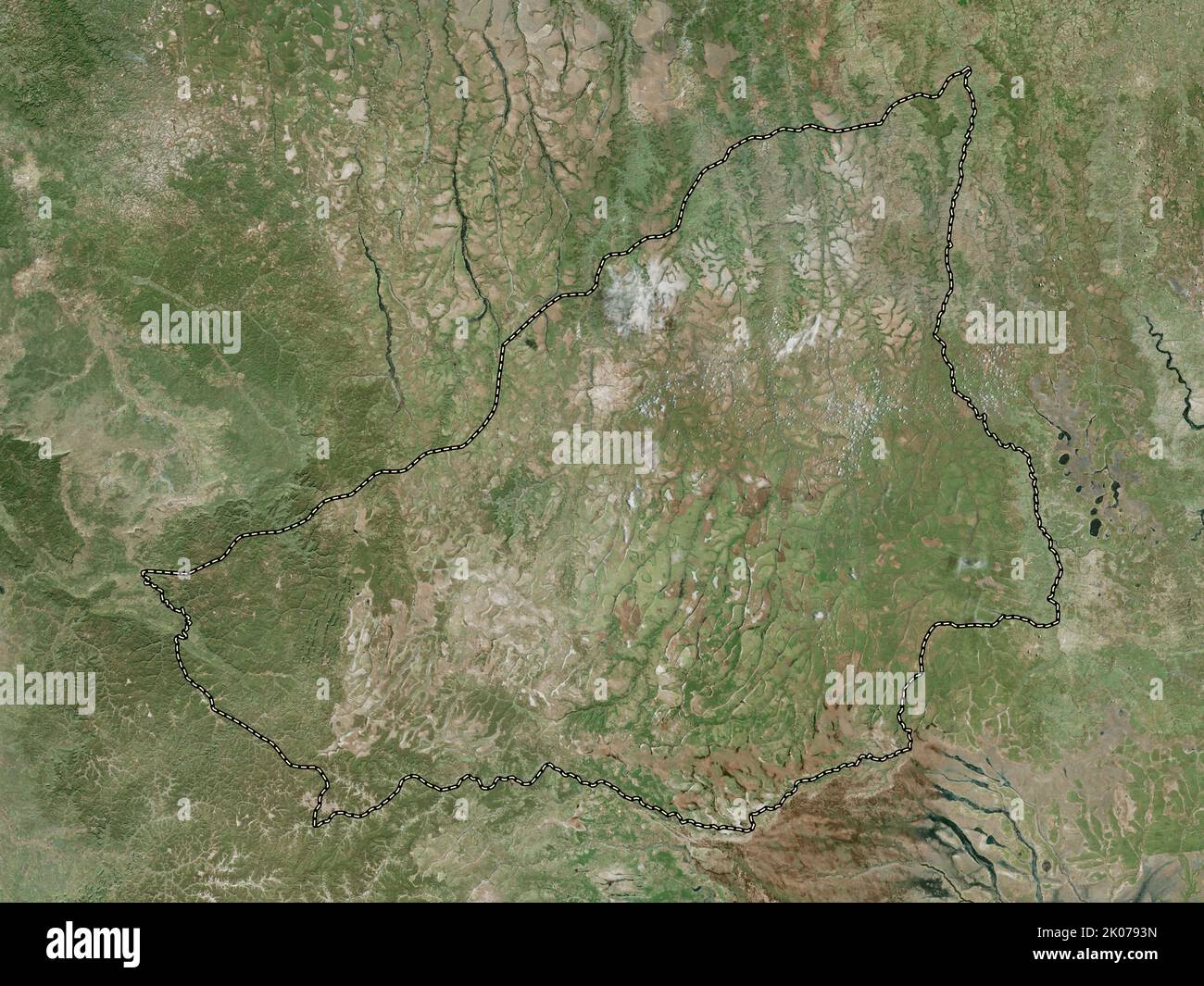 Lunda Sul, province of Angola. High resolution satellite map Stock ...