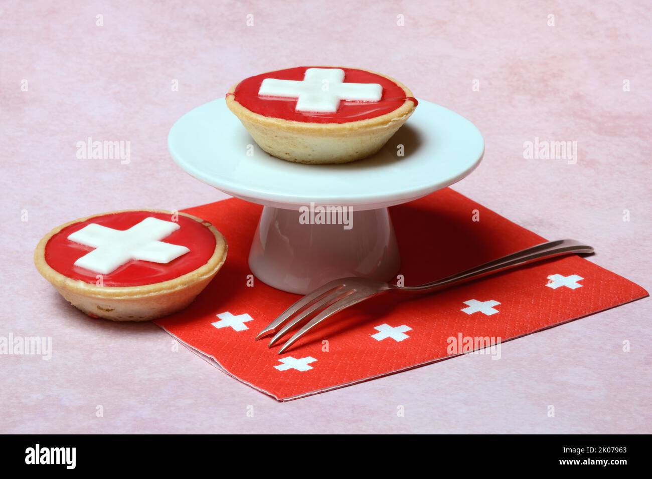 Carac, patisserie pastry from Switzerland, with Swiss cross for the ...