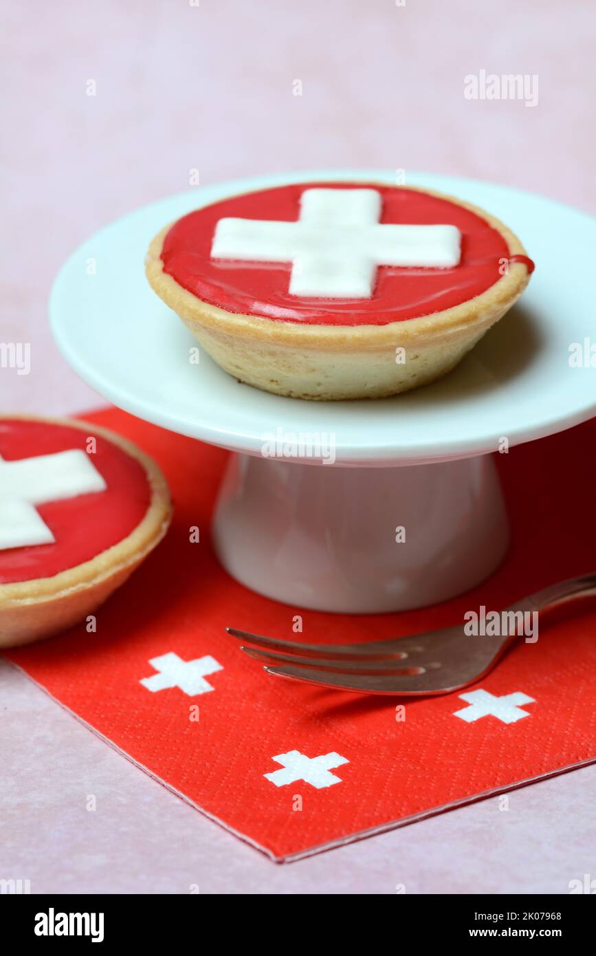 Carac, patisserie pastry from Switzerland, with Swiss cross for the ...