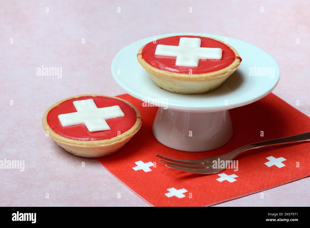 Carac, patisserie pastry from Switzerland, with Swiss cross for the ...