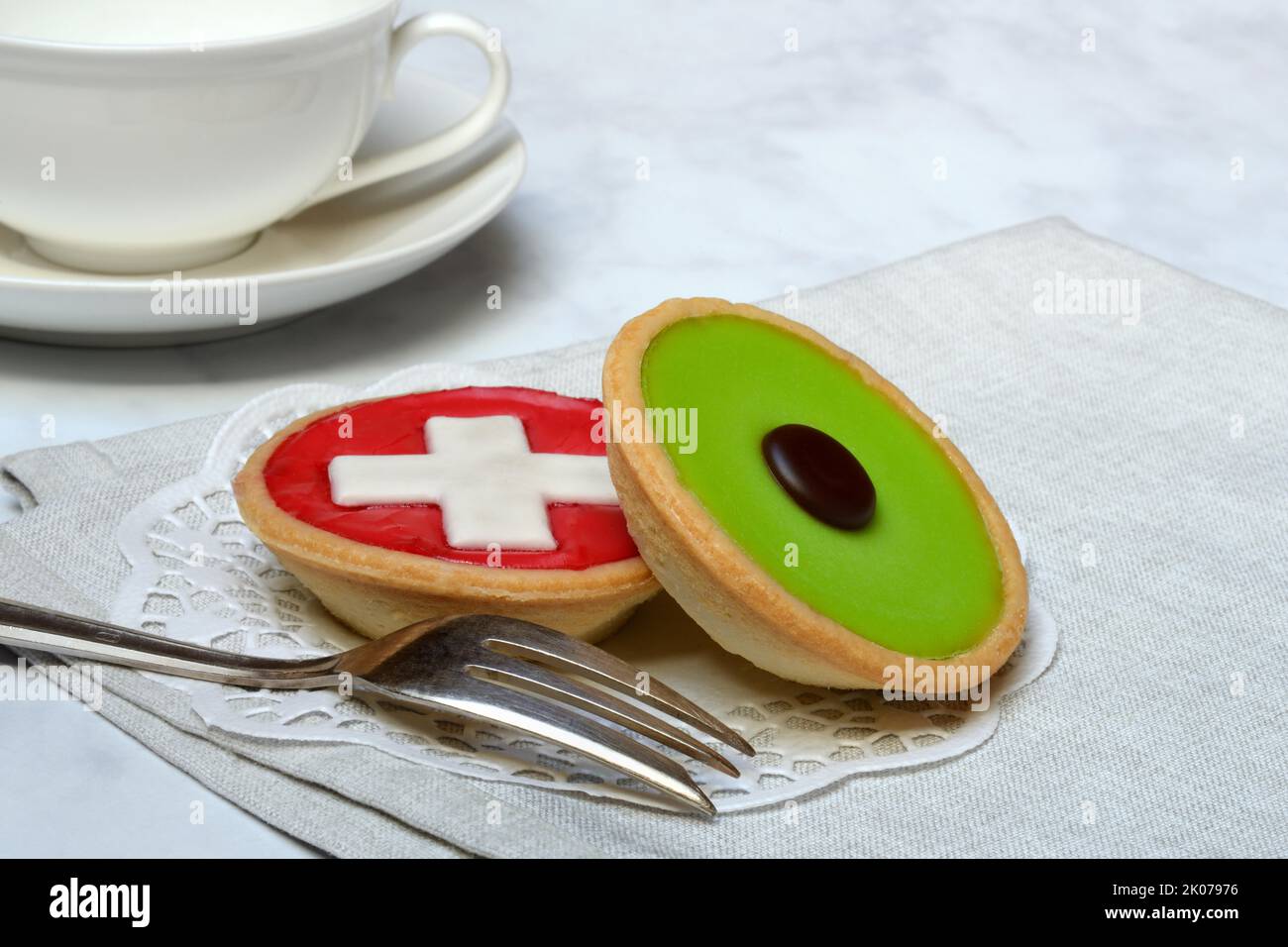 Carac, patisserie pastry from Switzerland, tartlets Stock Photo - Alamy