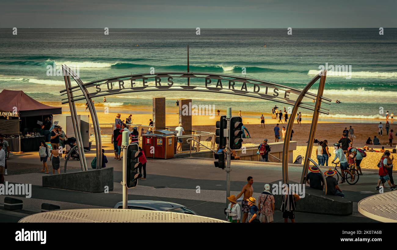 Gold Coast, Queensland, Australia - The famous Surfers Paradise sign ...