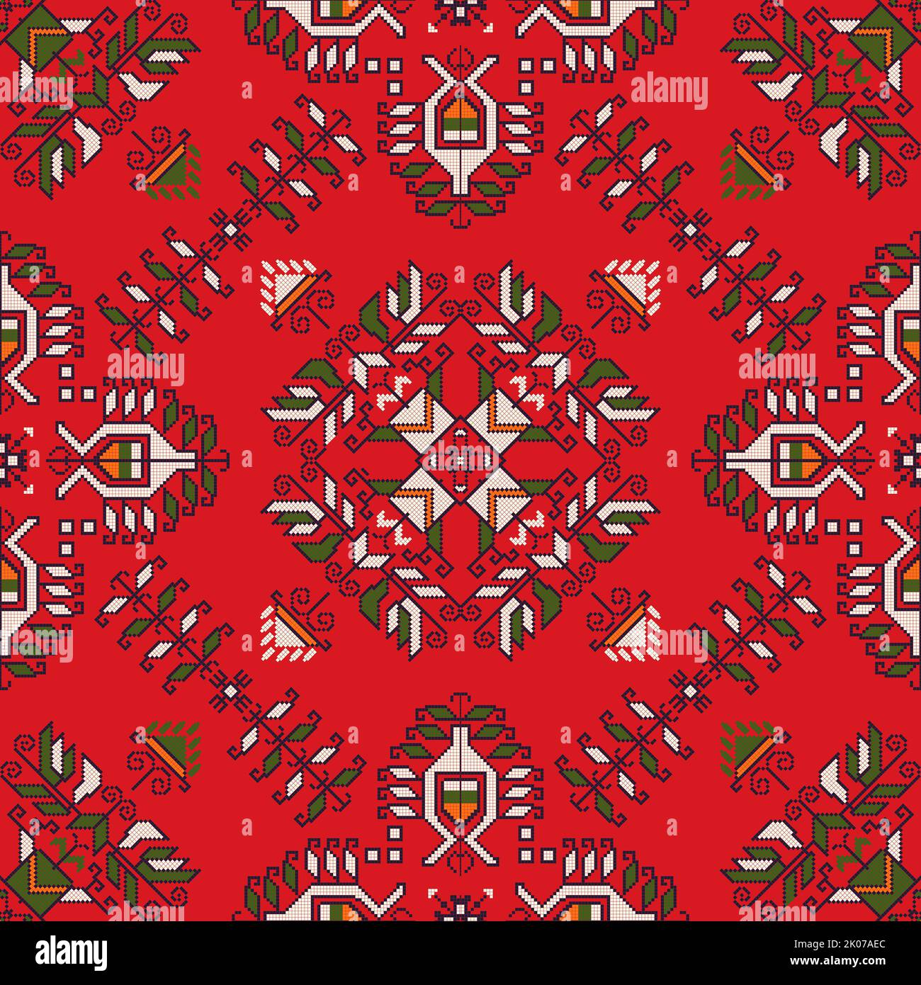 Traditional Bulgarian embroidery vector pattern Stock Photo - Alamy