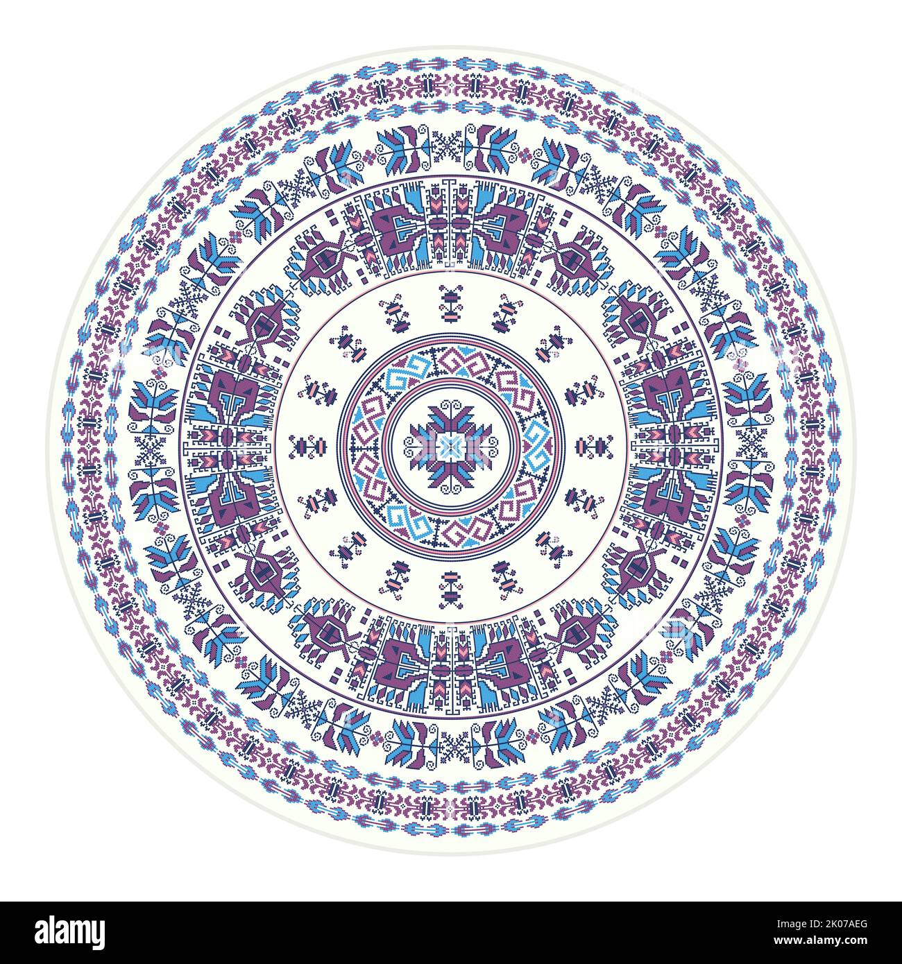 Traditional Bulgarian embroidery design element over white background ...