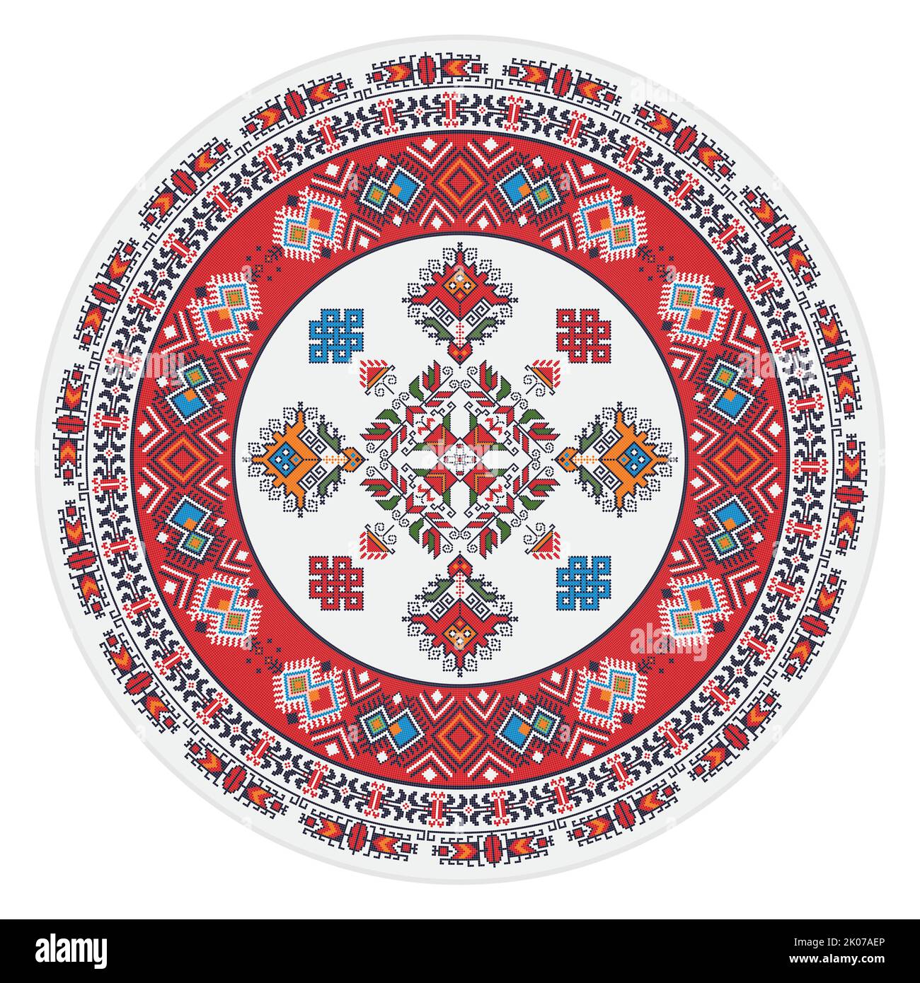 Traditional Bulgarian embroidery design element over white background ...