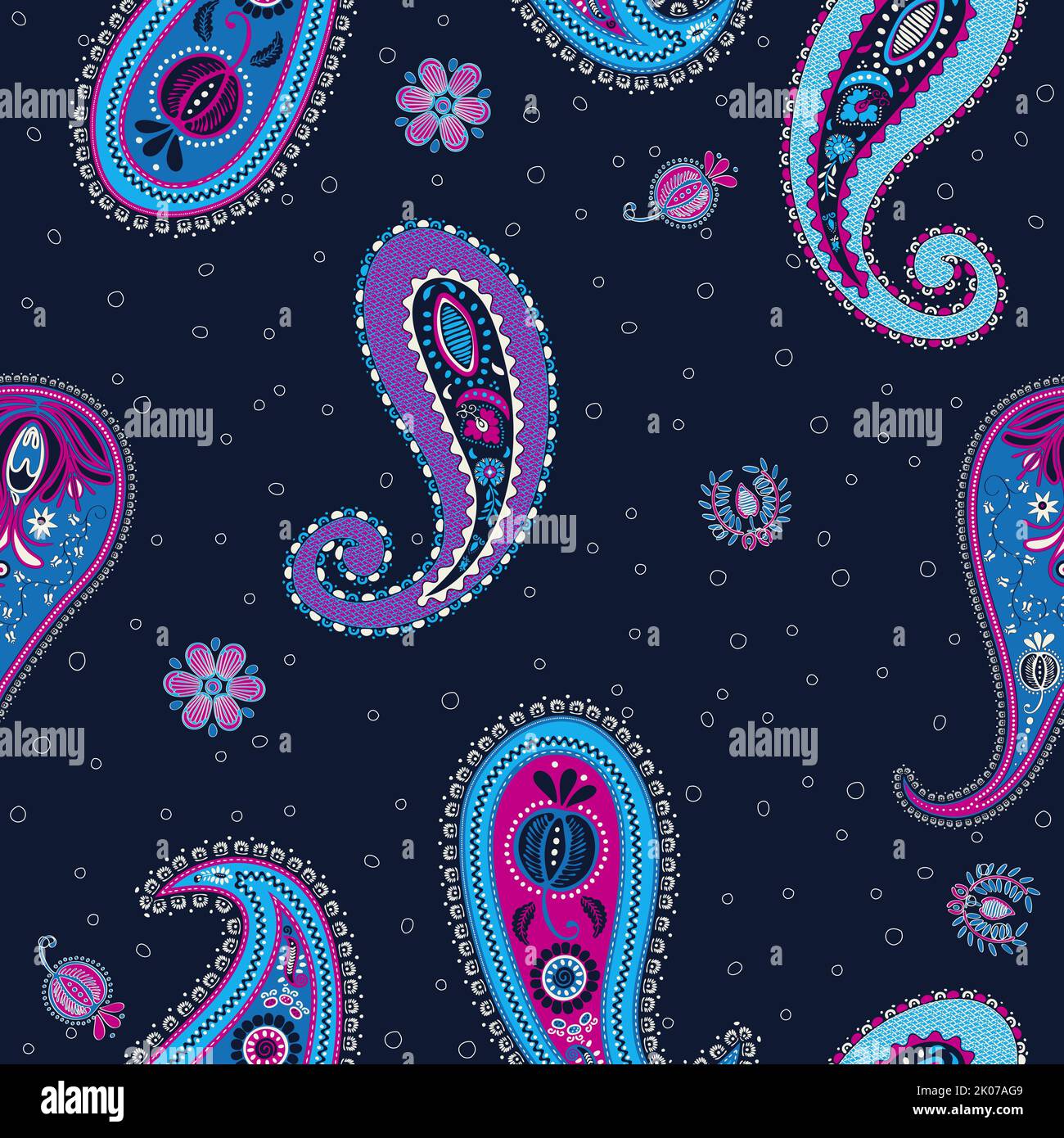 Small floral paisley vector pattern Stock Photo - Alamy