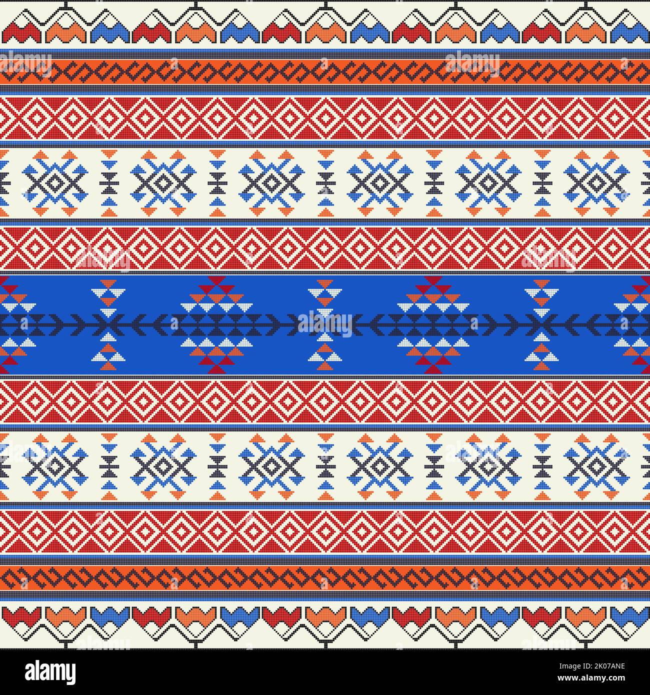 Traditional Georgian folk art embroidery vector pattern Stock Photo - Alamy