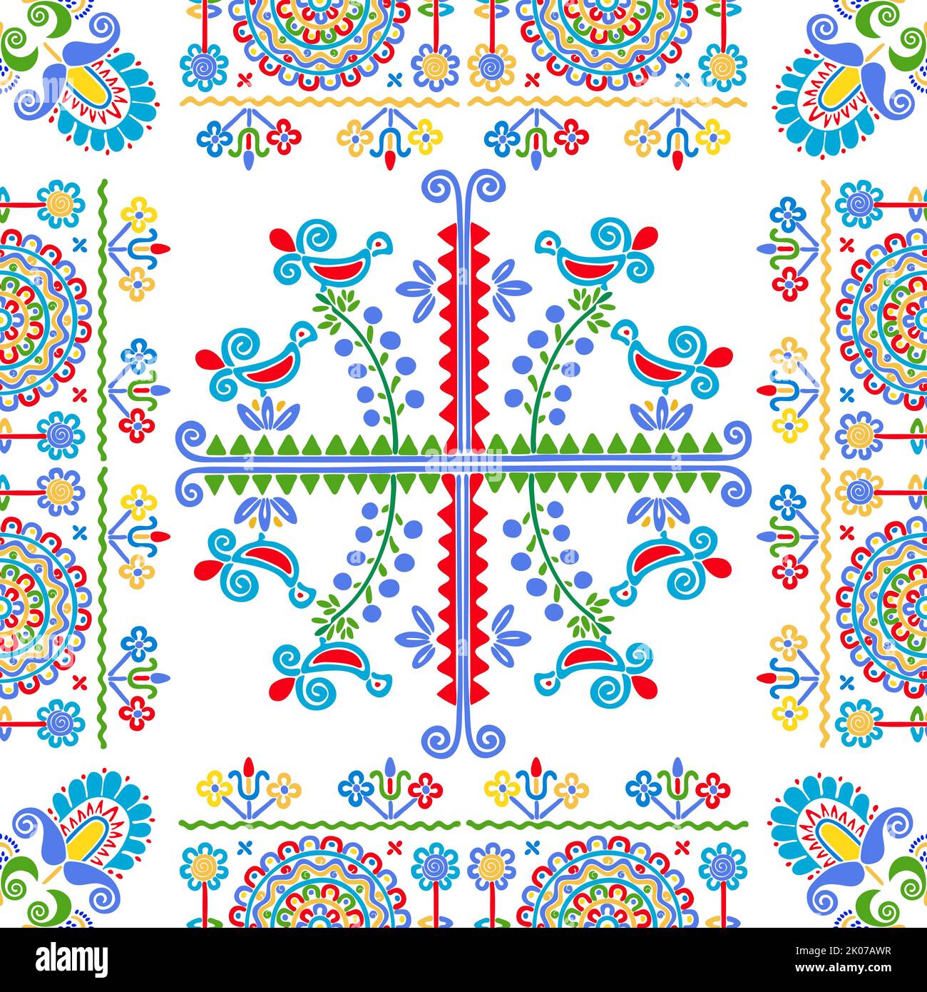 Seamless pattern design inspired by traditional Hungarian embroidery ...