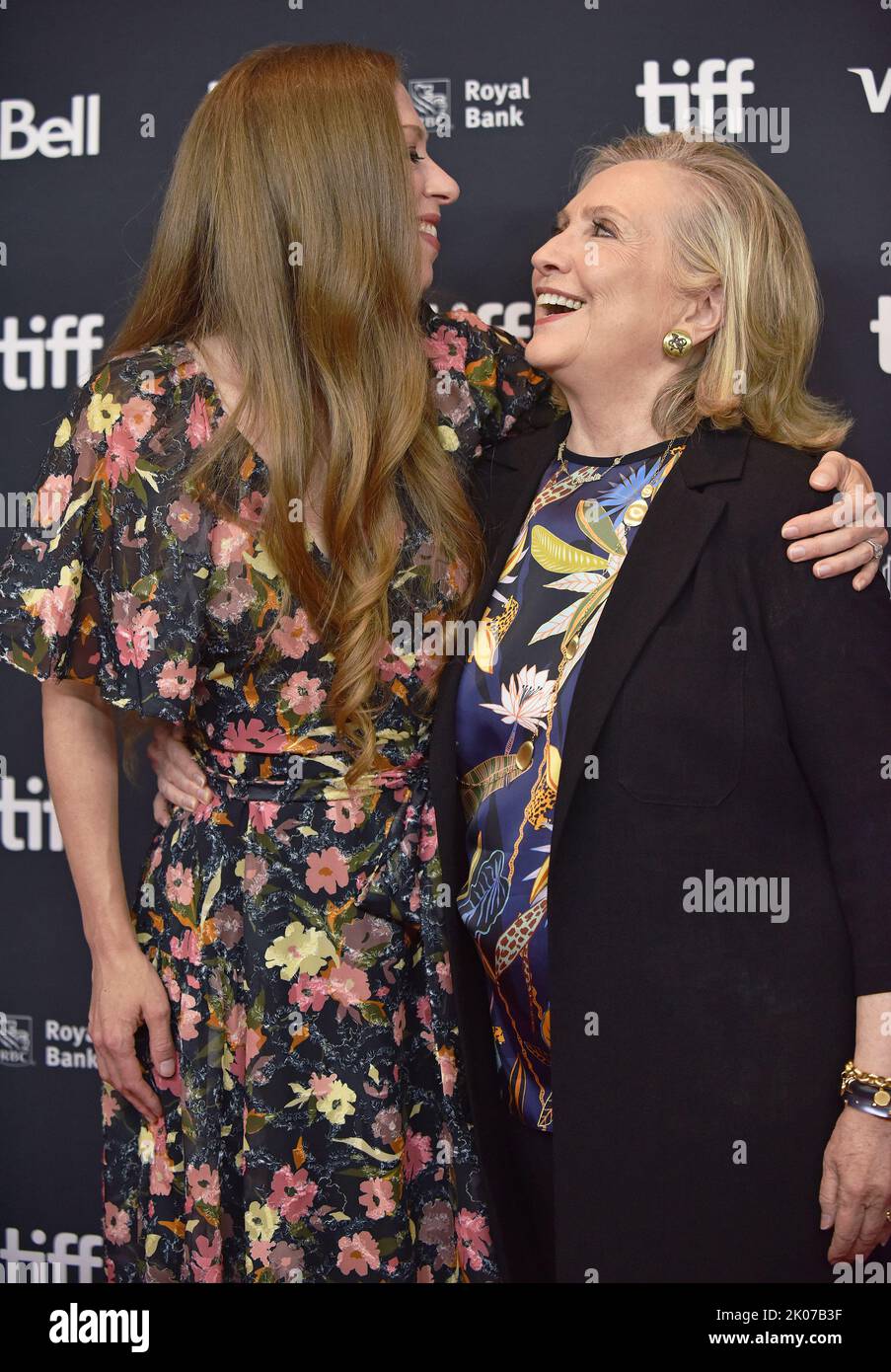 Toronto, Canada. 09th Sep, 2022. Hillary and Chelsea Clinton (L) attend ...