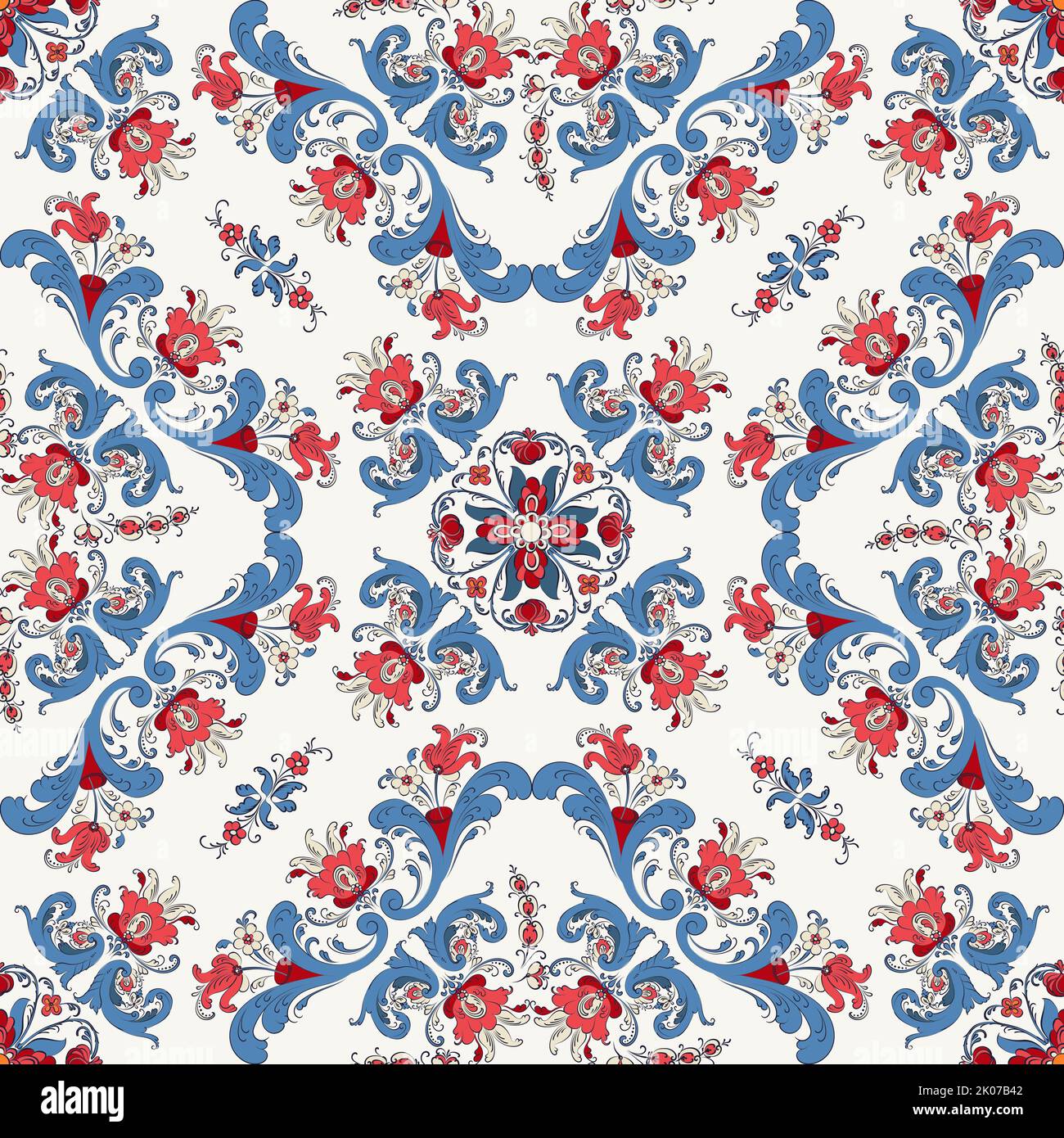 Rosemaling tile, traditional Norwegian decorative pattern. Vector ...