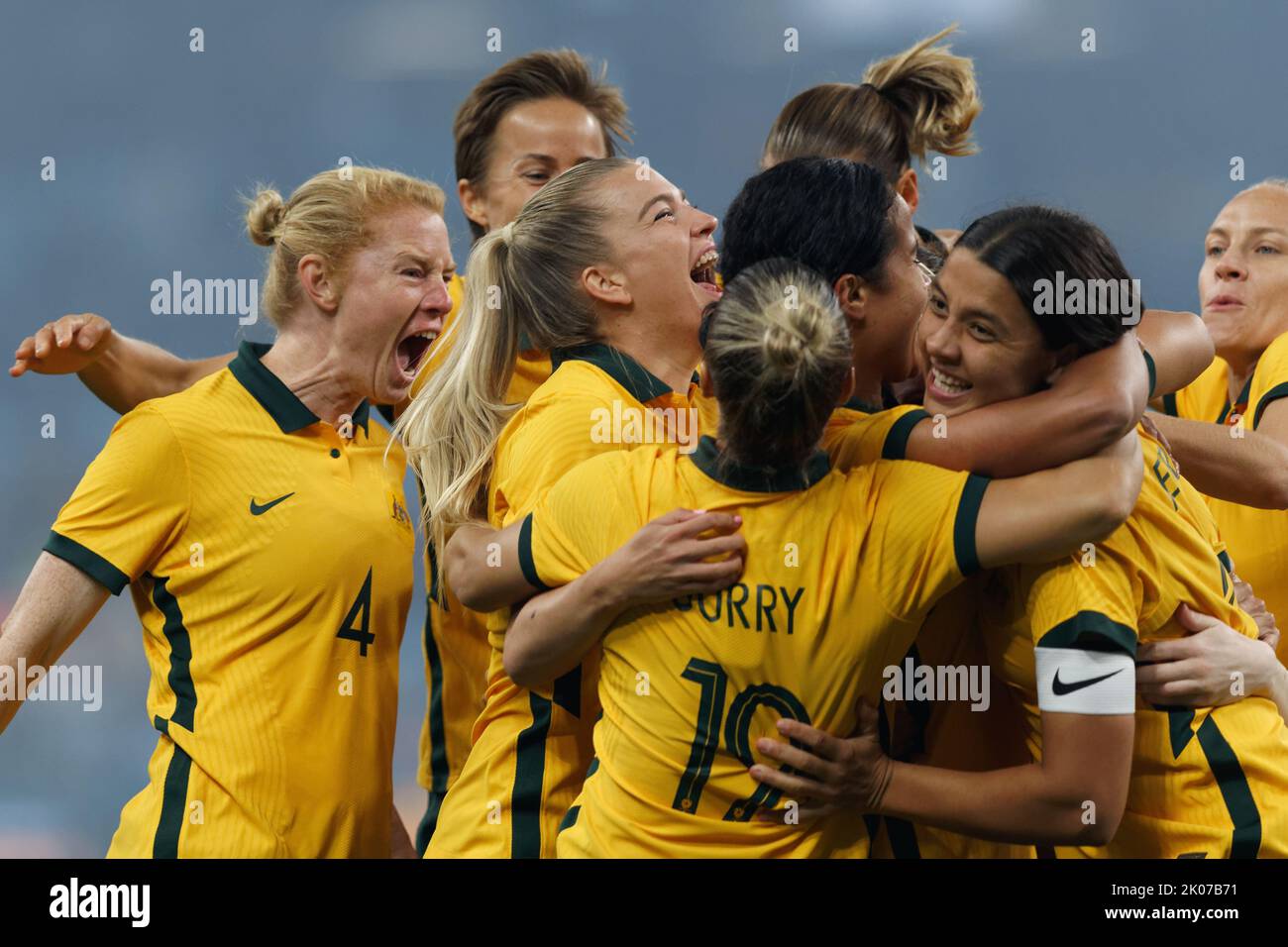 SYDNEY, AUSTRALIA - SEPTEMBER 6: Australia celebrates a goal during the ...