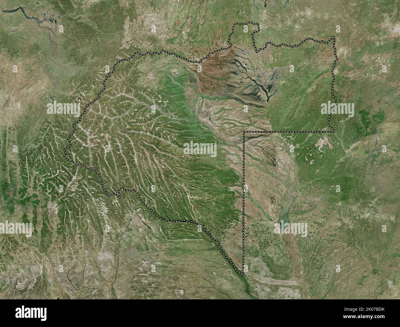 Moxico, province of Angola. High resolution satellite map Stock Photo ...