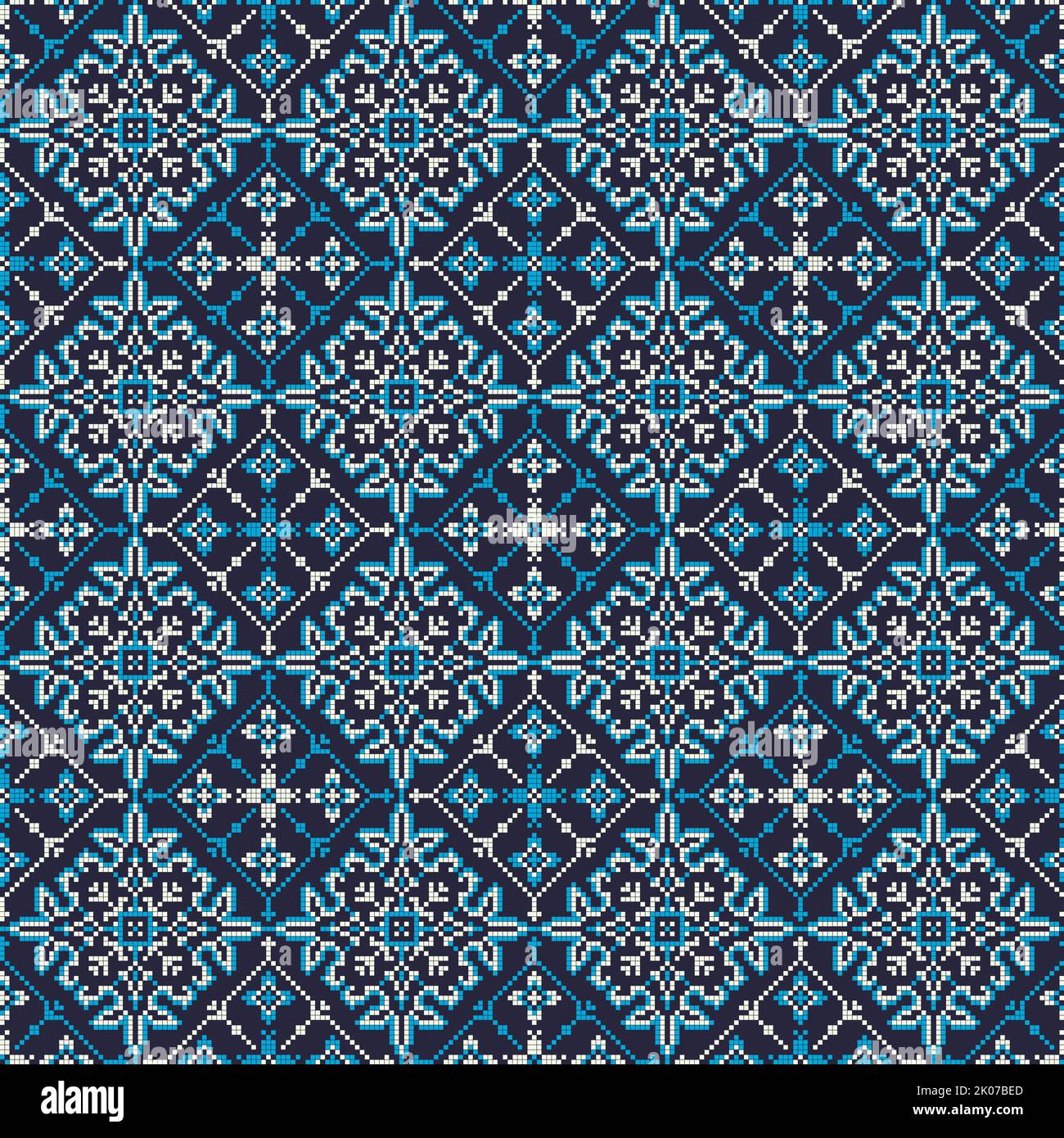 Decorative repeating pattern inspired by traditional Russian embroidery ...