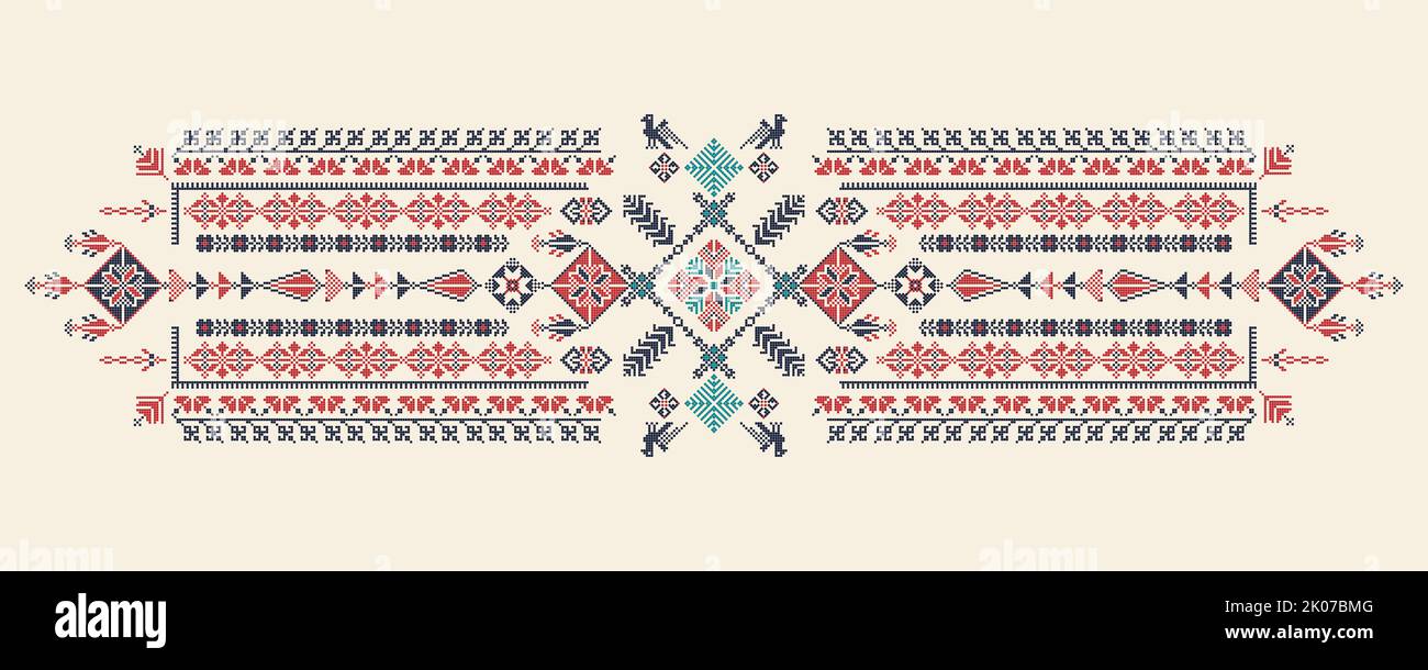 Tatreez, decorative Palestinian embroidery symbol Stock Photo - Alamy