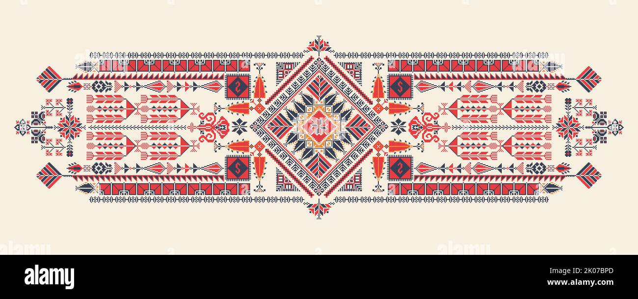 Tatreez, decorative Palestinian embroidery symbol Stock Photo - Alamy