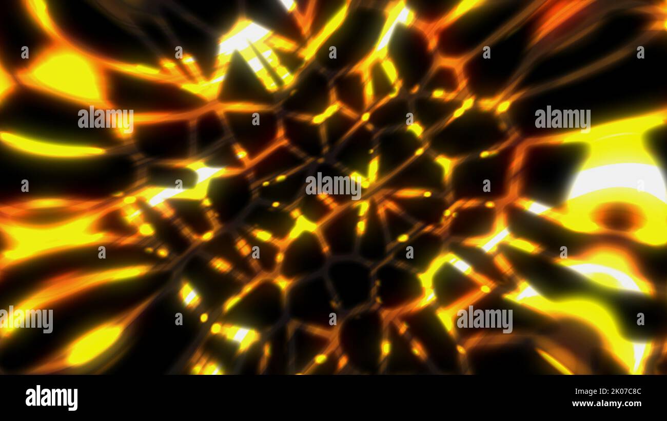 Many glow curves lines, organic grid imitation, abstract computer ...