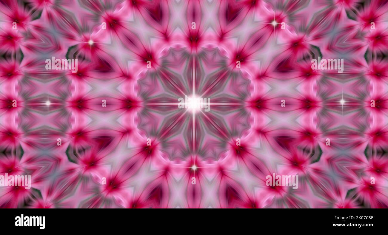 Beautiful pink kaleidoscope, fractal 3d rendering backdrop, computer generating background Stock ...