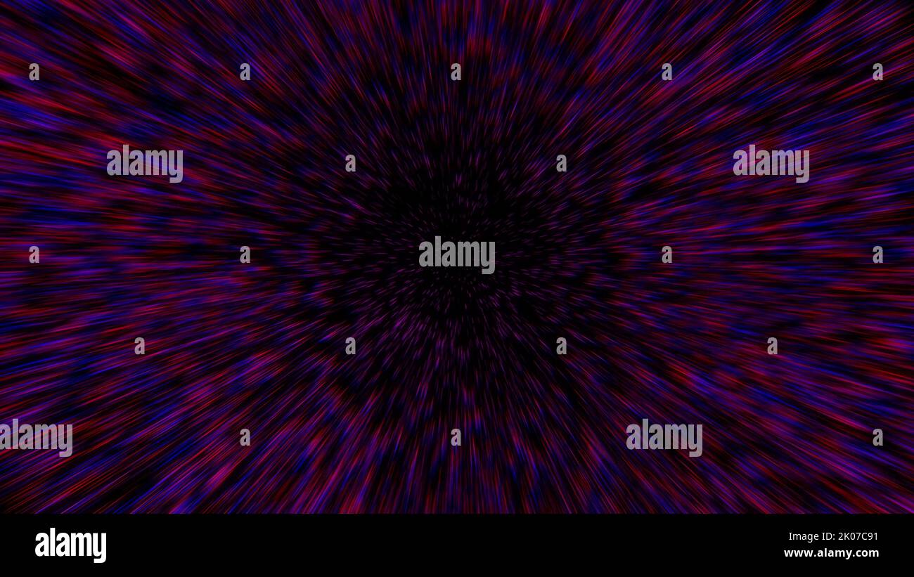 Time warp, traveling into dark unknown space, 3d rendering computer ...