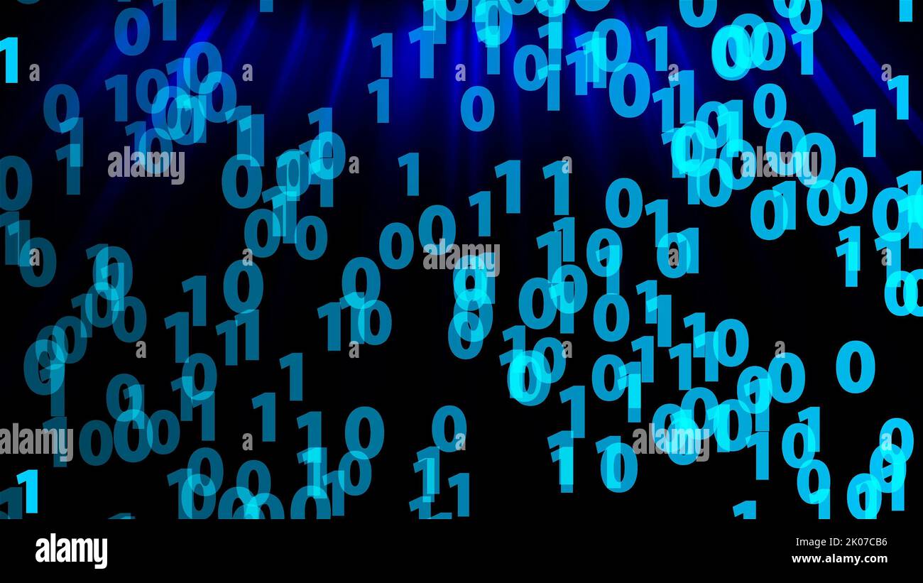 Many Numbers 0 And 1 In Space Binary Code Computer Generated Design 2124