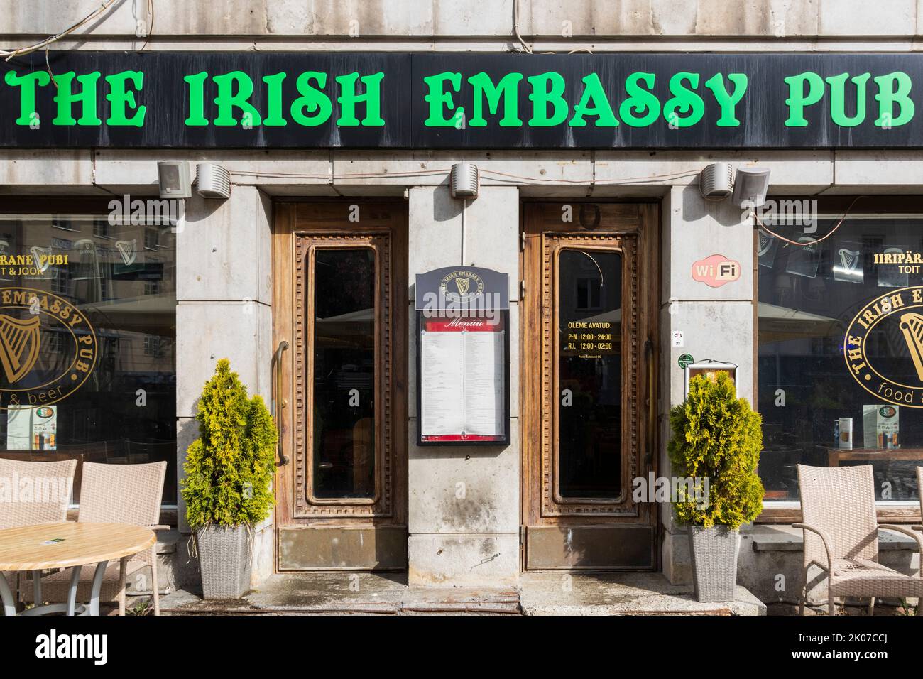 Outside view of the Irish Embassy Pub in Tartu, Estonia, Baltics ...