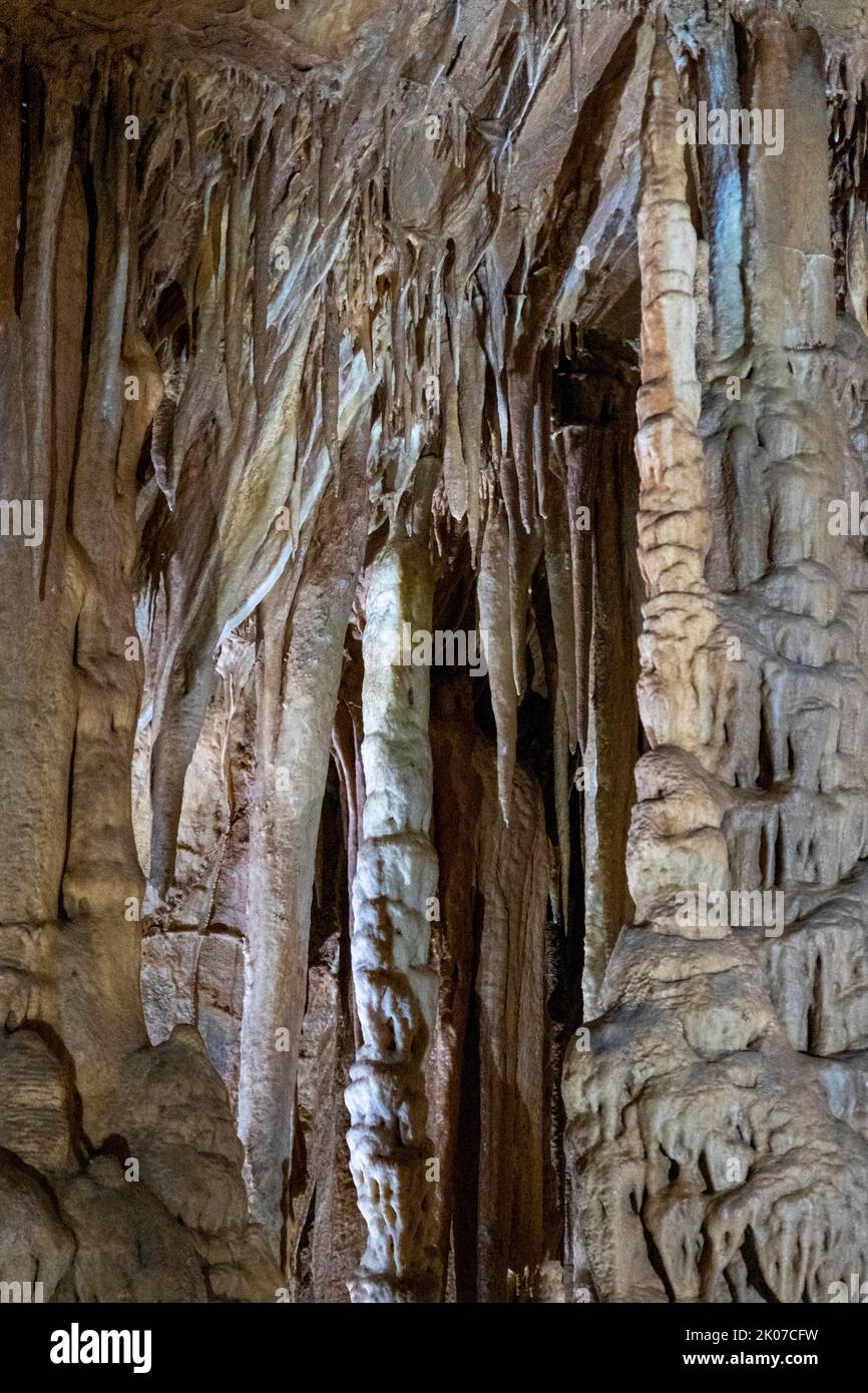 Stalactites in the Katerloch stalactite cave, Weiz, Styria, Austria ...