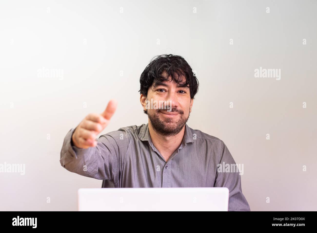 Businessman one handshake hi-res stock photography and images - Alamy