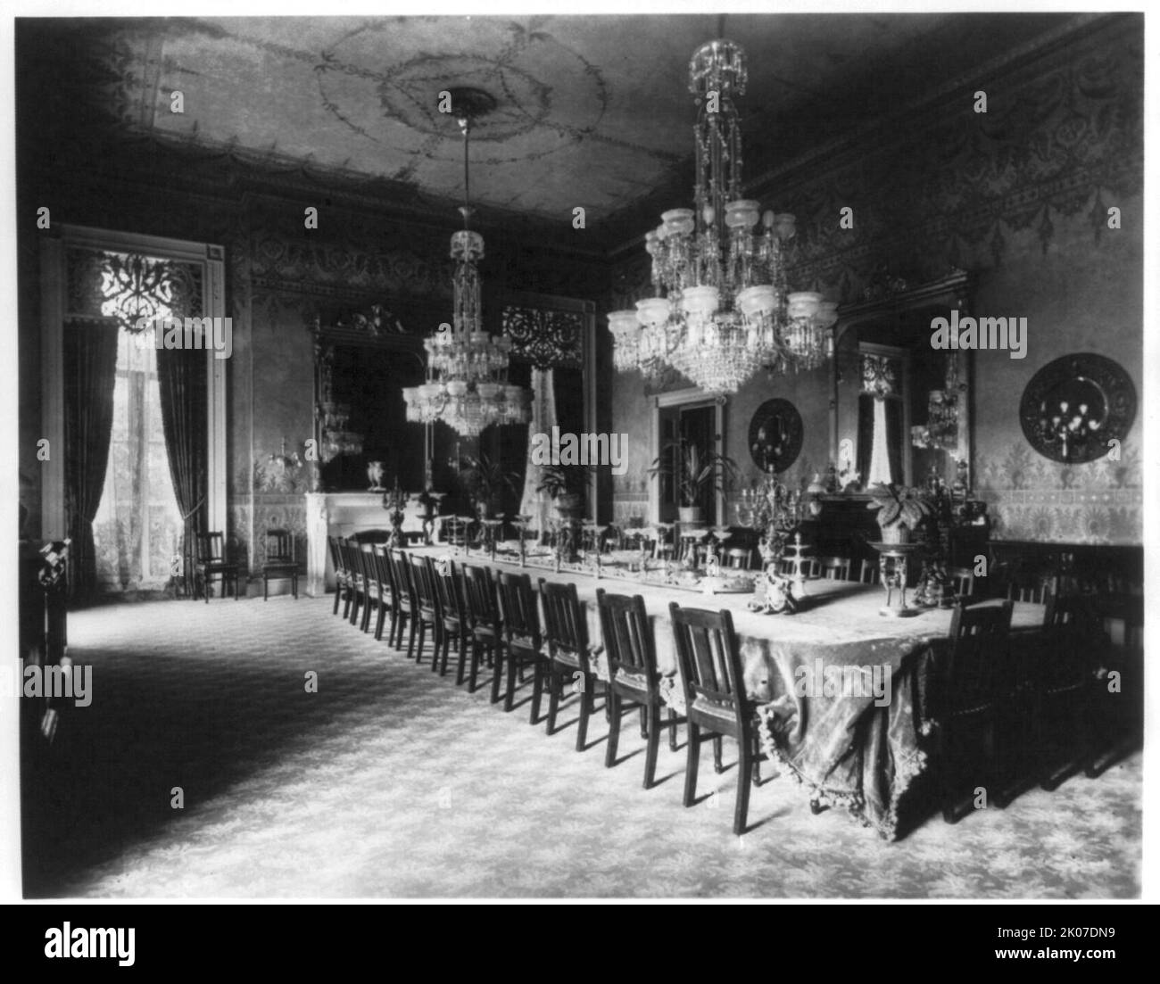 White House, State Dining Room, 1890 Stock Photo - Alamy
