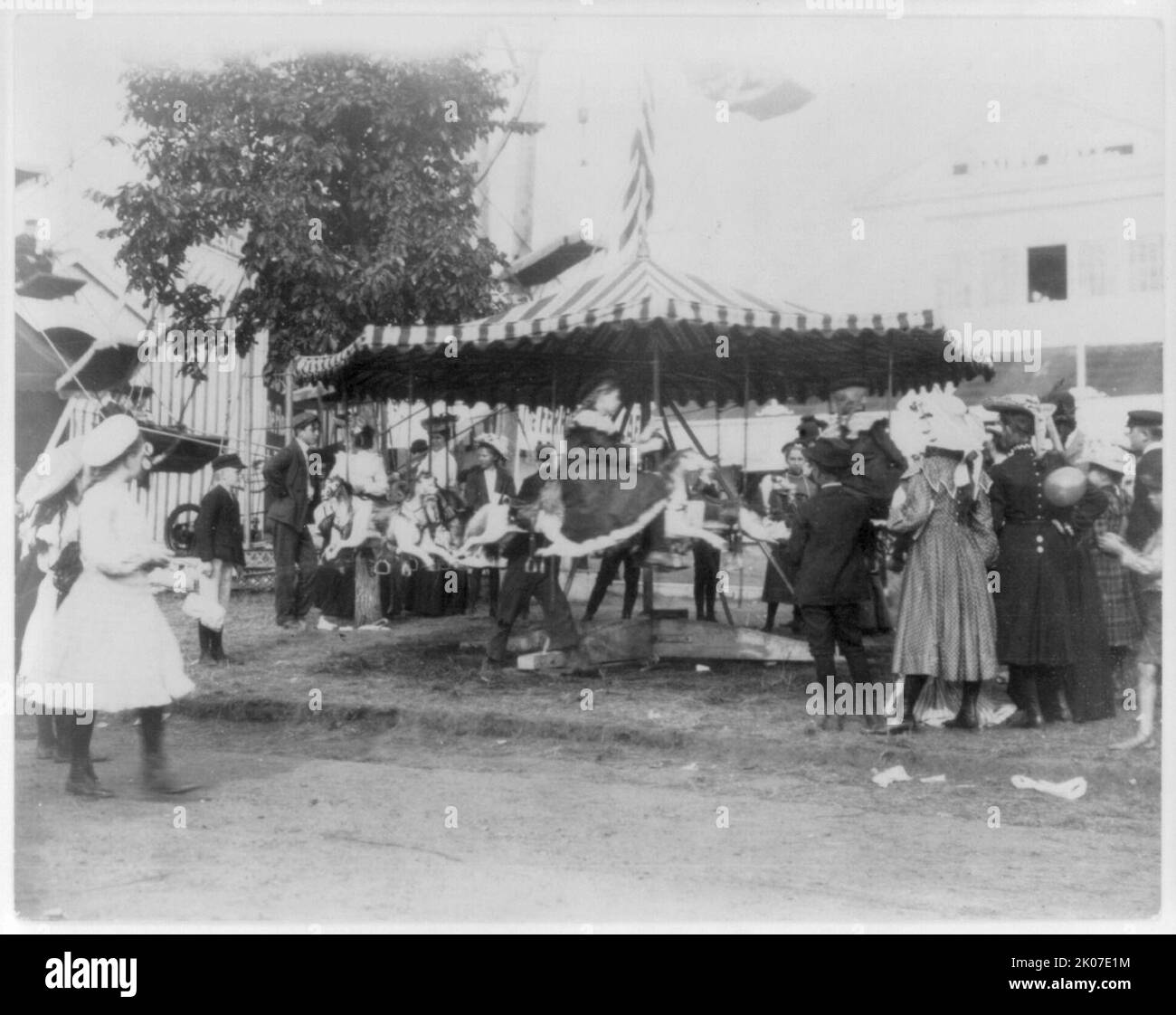 Minnesota State Fair: children on small merry-go-round, 1900 Stock ...