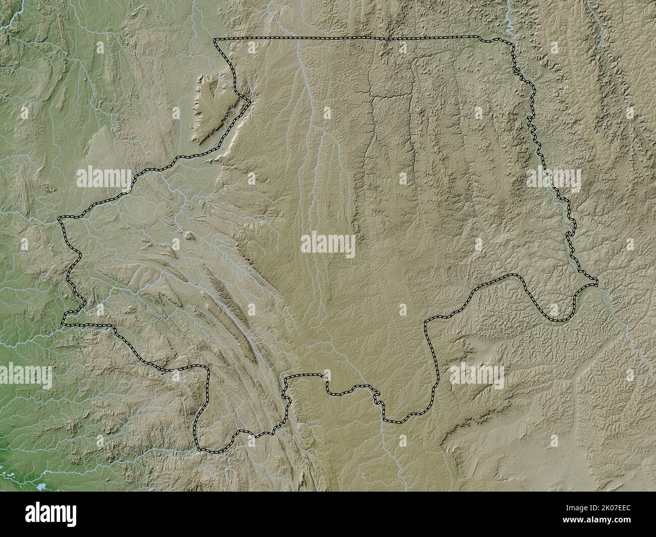 Uige, province of Angola. Elevation map colored in wiki style with ...