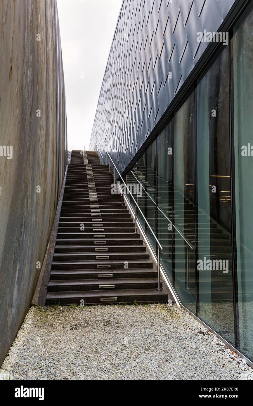 Exterior staircase at Petter Dass Museum, Sandnessjoen, Alstahaug ...