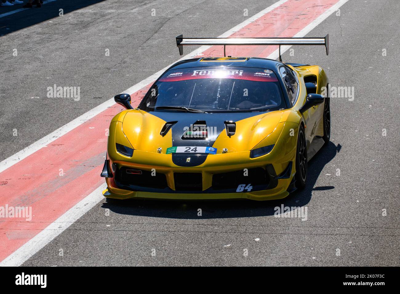 Racing car Sports car Ferrari 488 Challenge in pit lane Pit Lane on ...