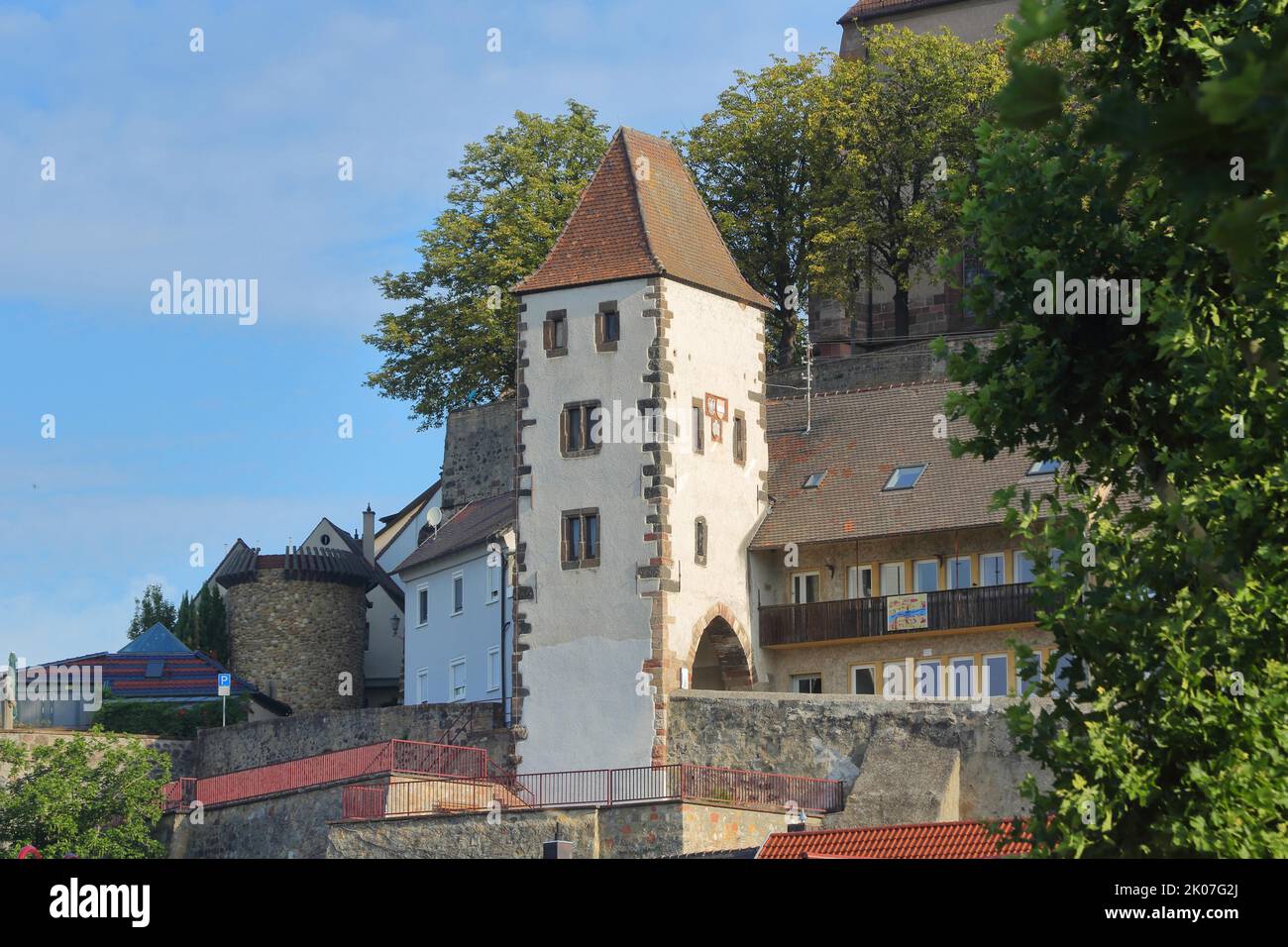 Historic Hagenbach Tower on the Burgberg in Breisach, Breisgau, Baden ...