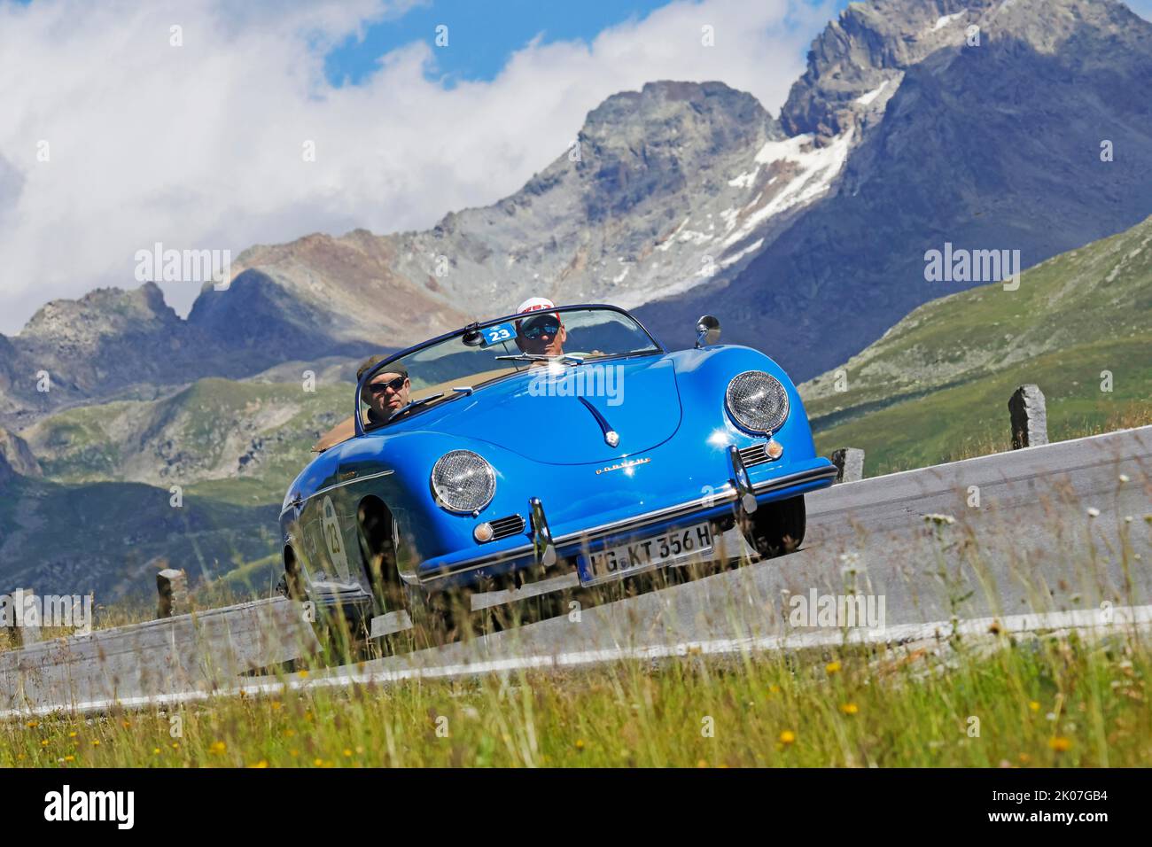 Vintage car rally Silvretta Classic 2022, Porsche 356 Speedster, year ...