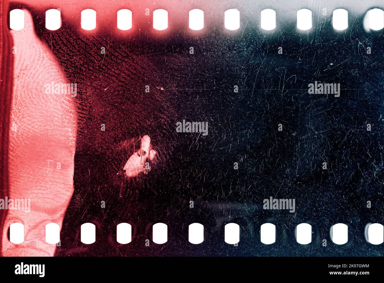 Dusty and grungy 35mm film texture or surface. Perforated scratched ...