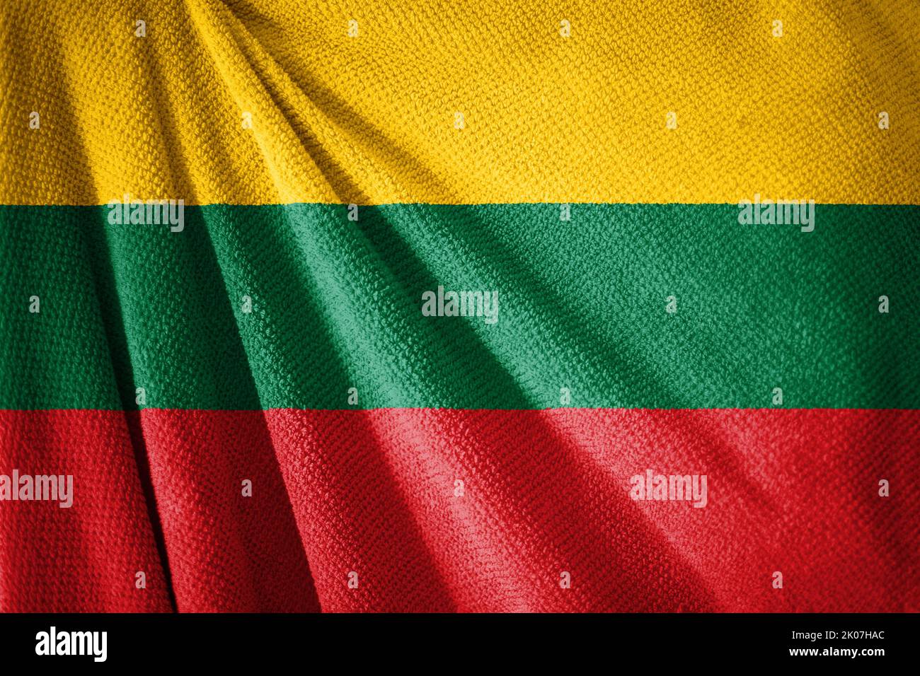 Lithuania flag on towel surface illustration with, country symbol Stock ...