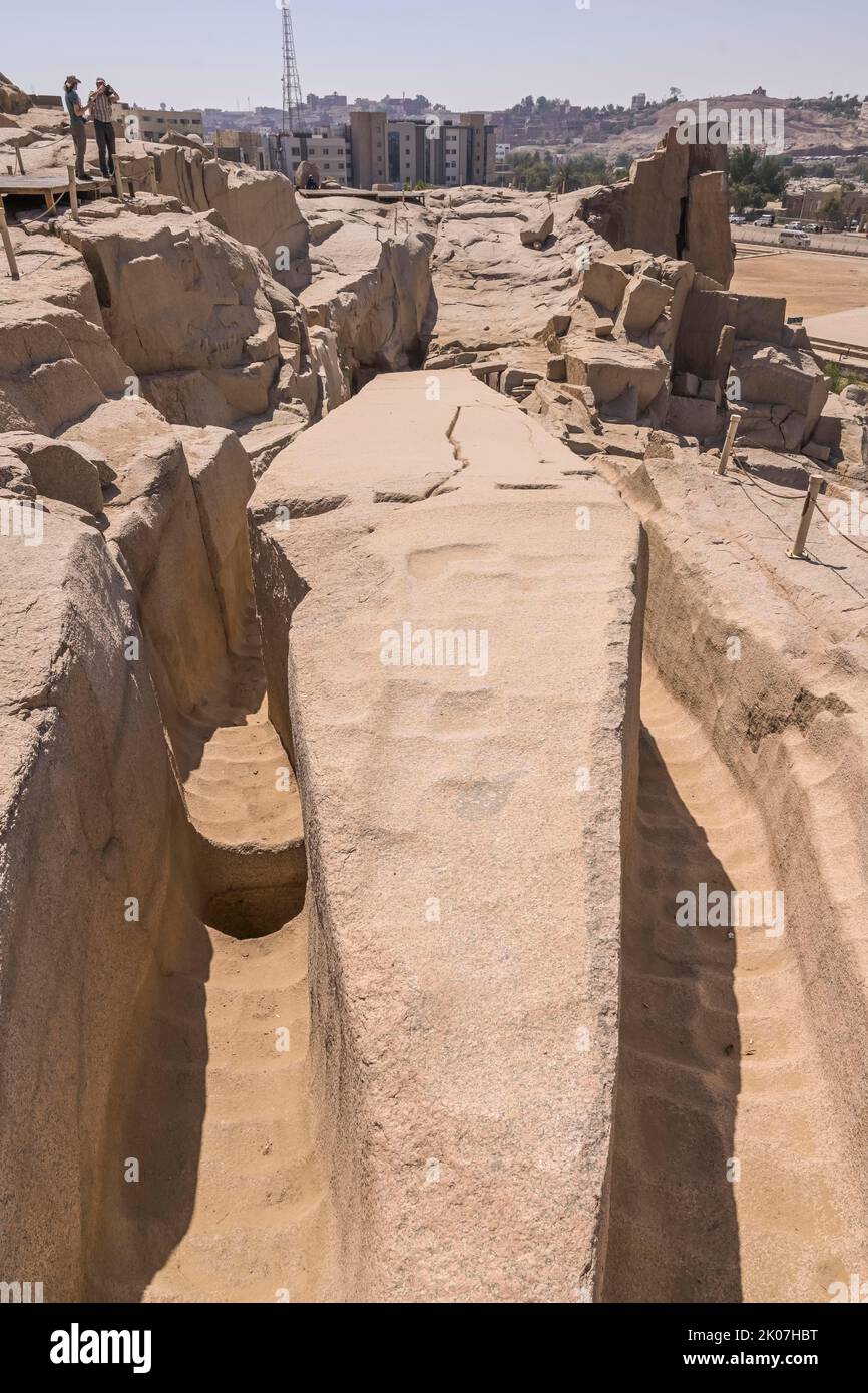 Quarry unfinished obelisk, Aswan, Egypt Stock Photo - Alamy