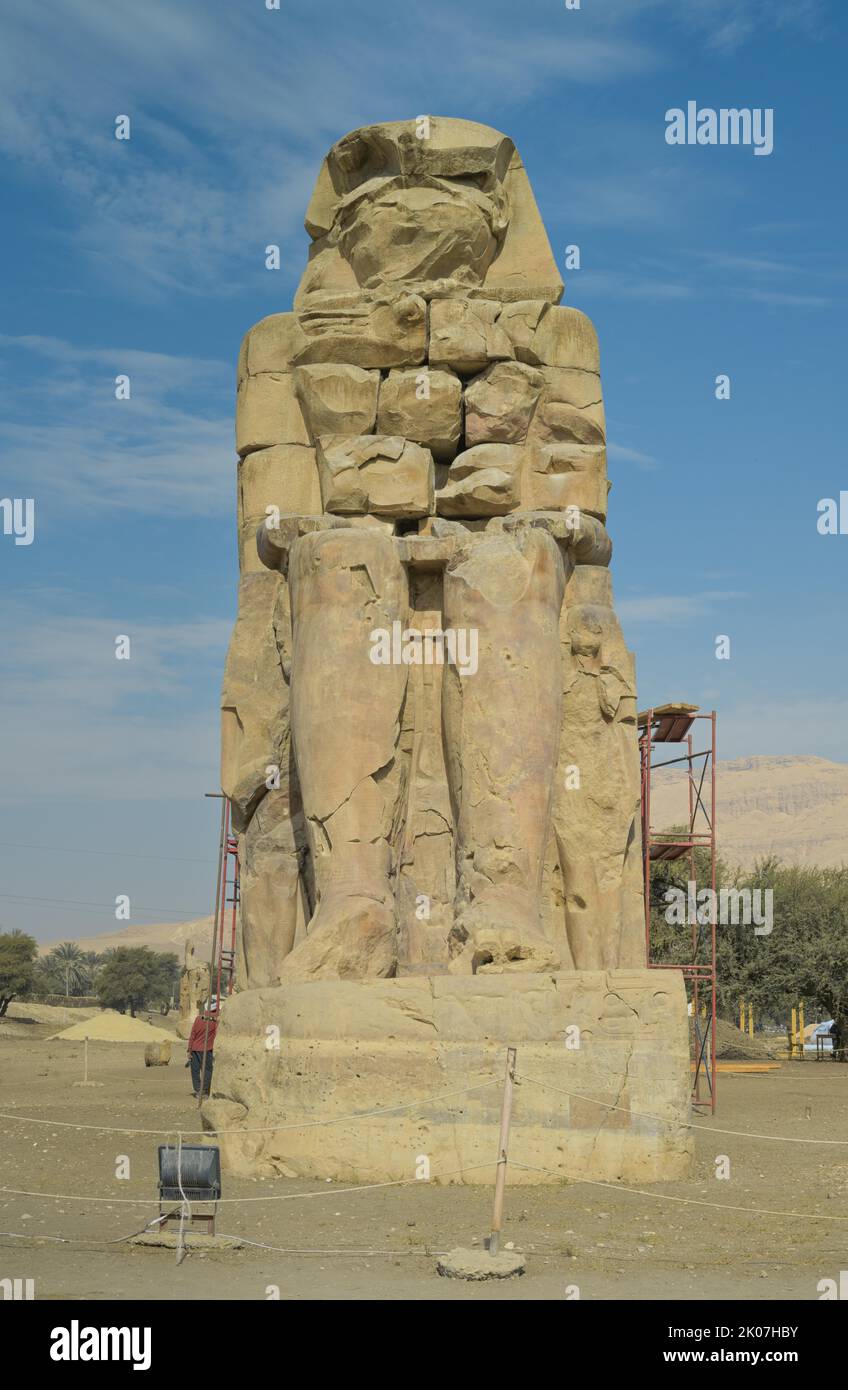Northern Statue, Memnon Colossi, Thebes-West, Luxor, Egypt Stock Photo ... Northern Statue, Memnon Colossi, Thebes-West, Luxor, Egypt Stock Photo ...