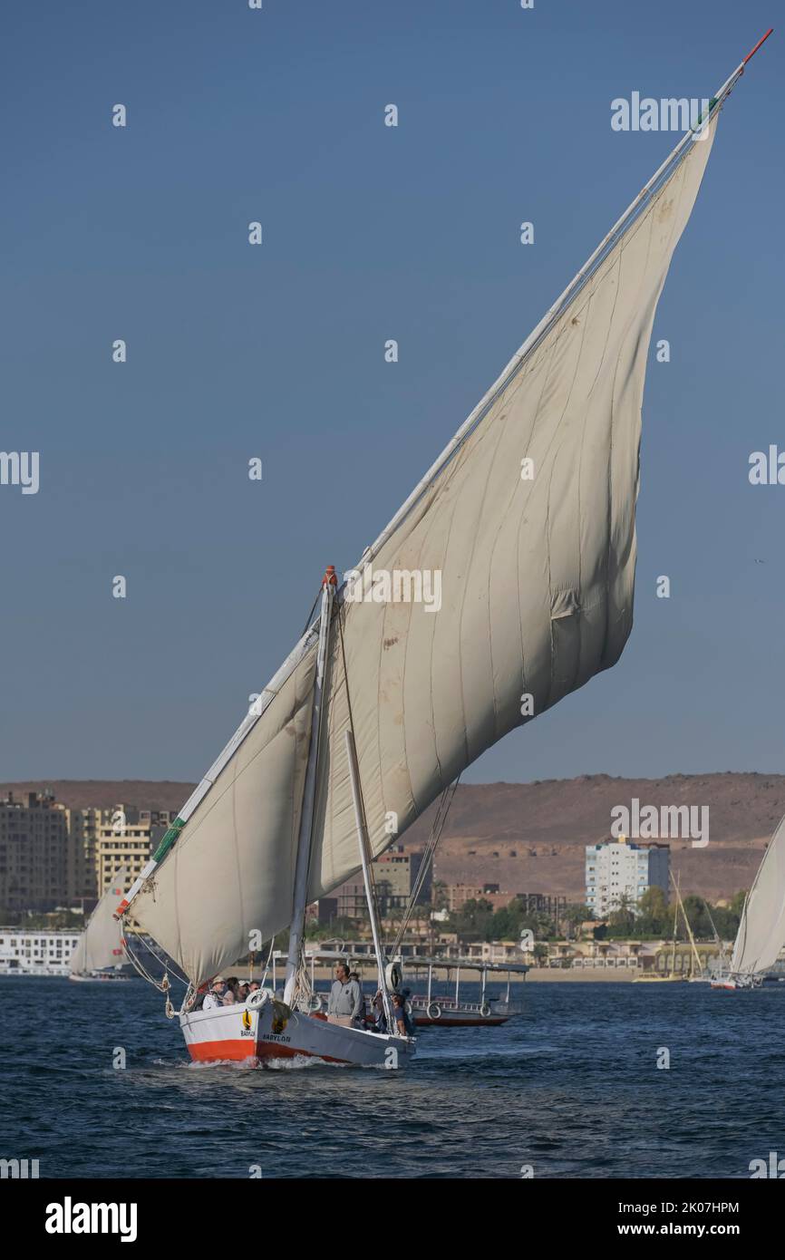Sailing boat, felucca, excursion boat, Aswan, Egypt Stock Photo - Alamy