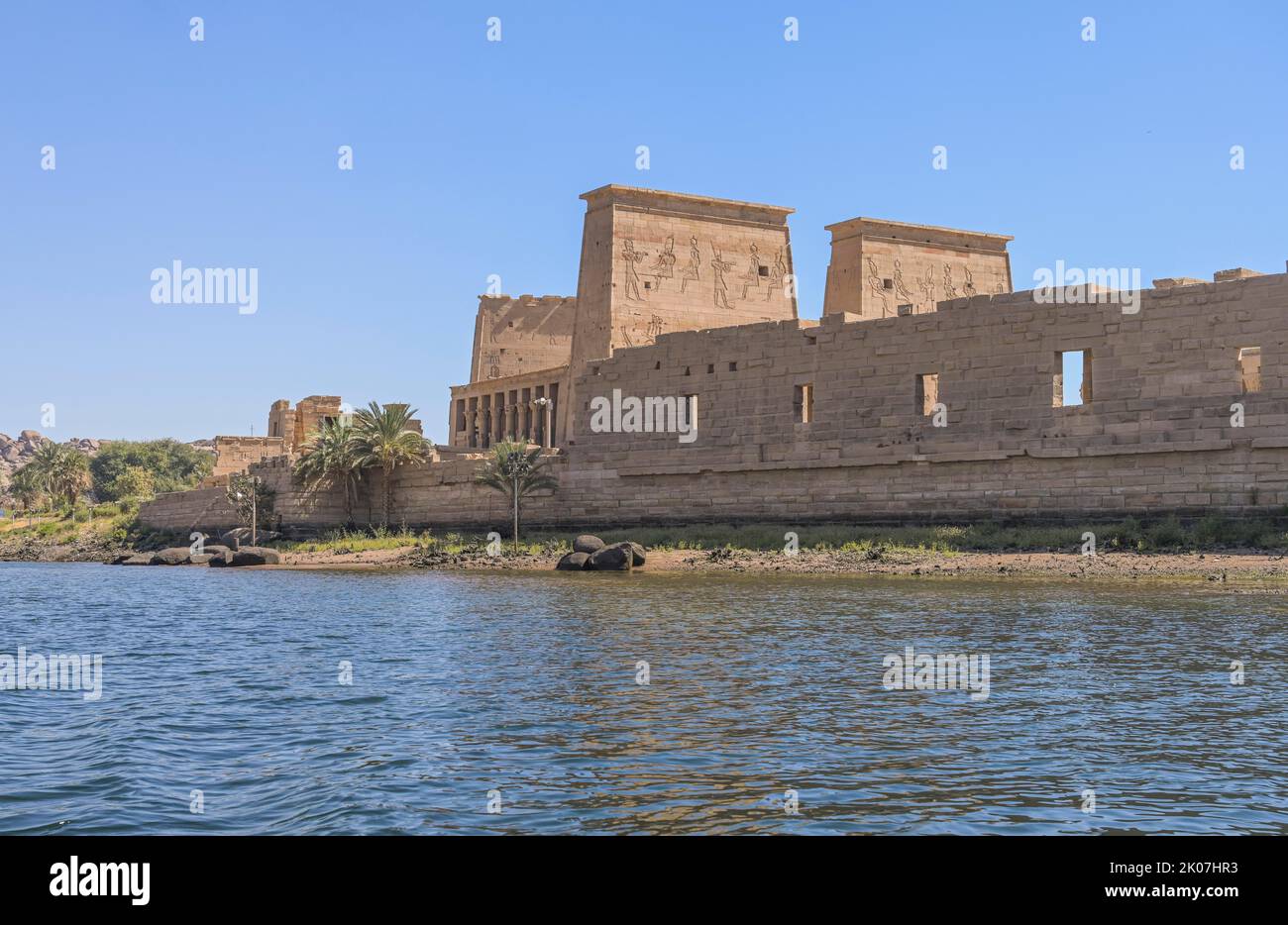 Philae temple complex, reservoir, Aswan, Egypt Stock Photo - Alamy