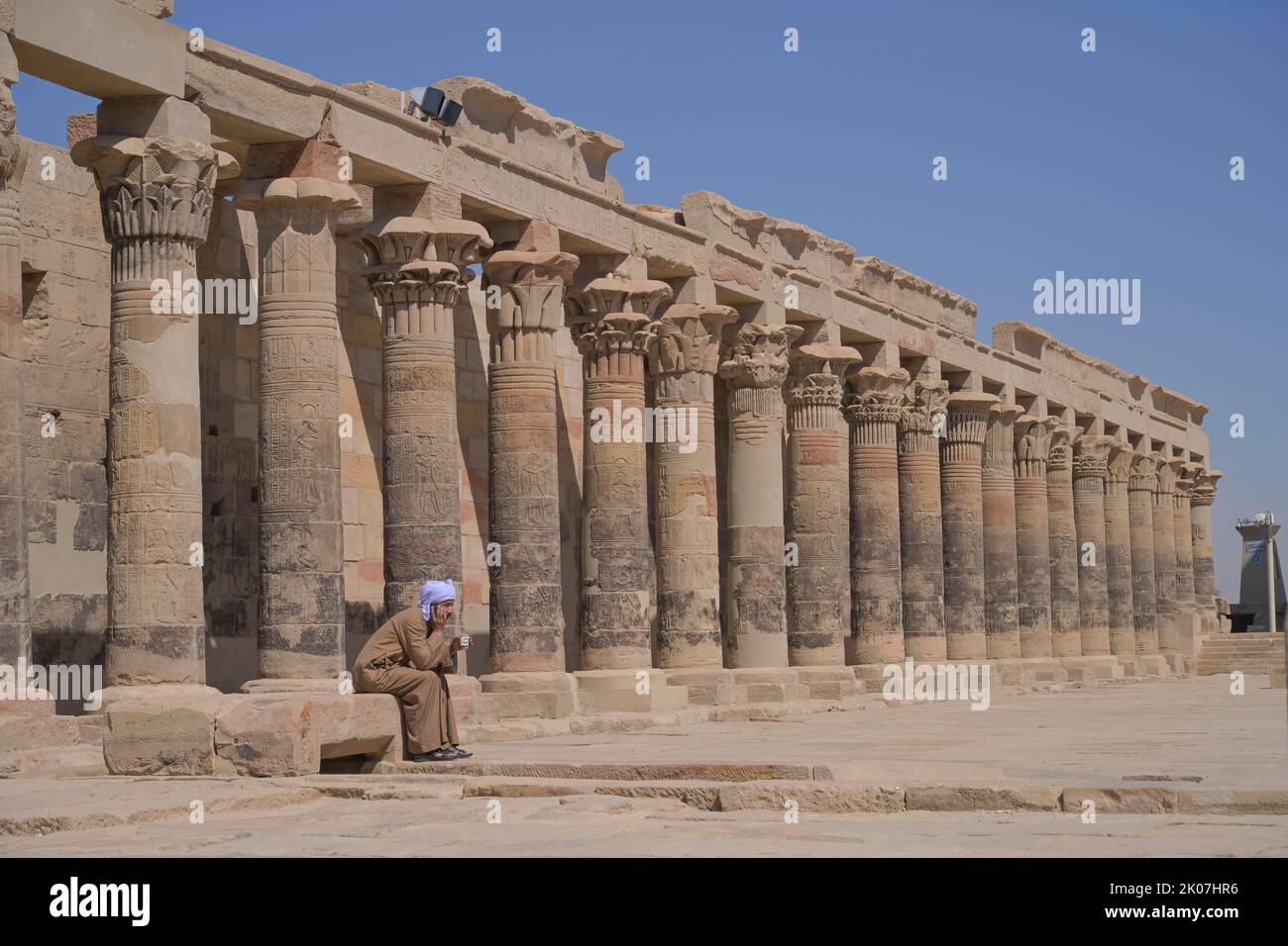 Western portico at Dromos Square, Philae temple complex, Aswan, Egypt ...