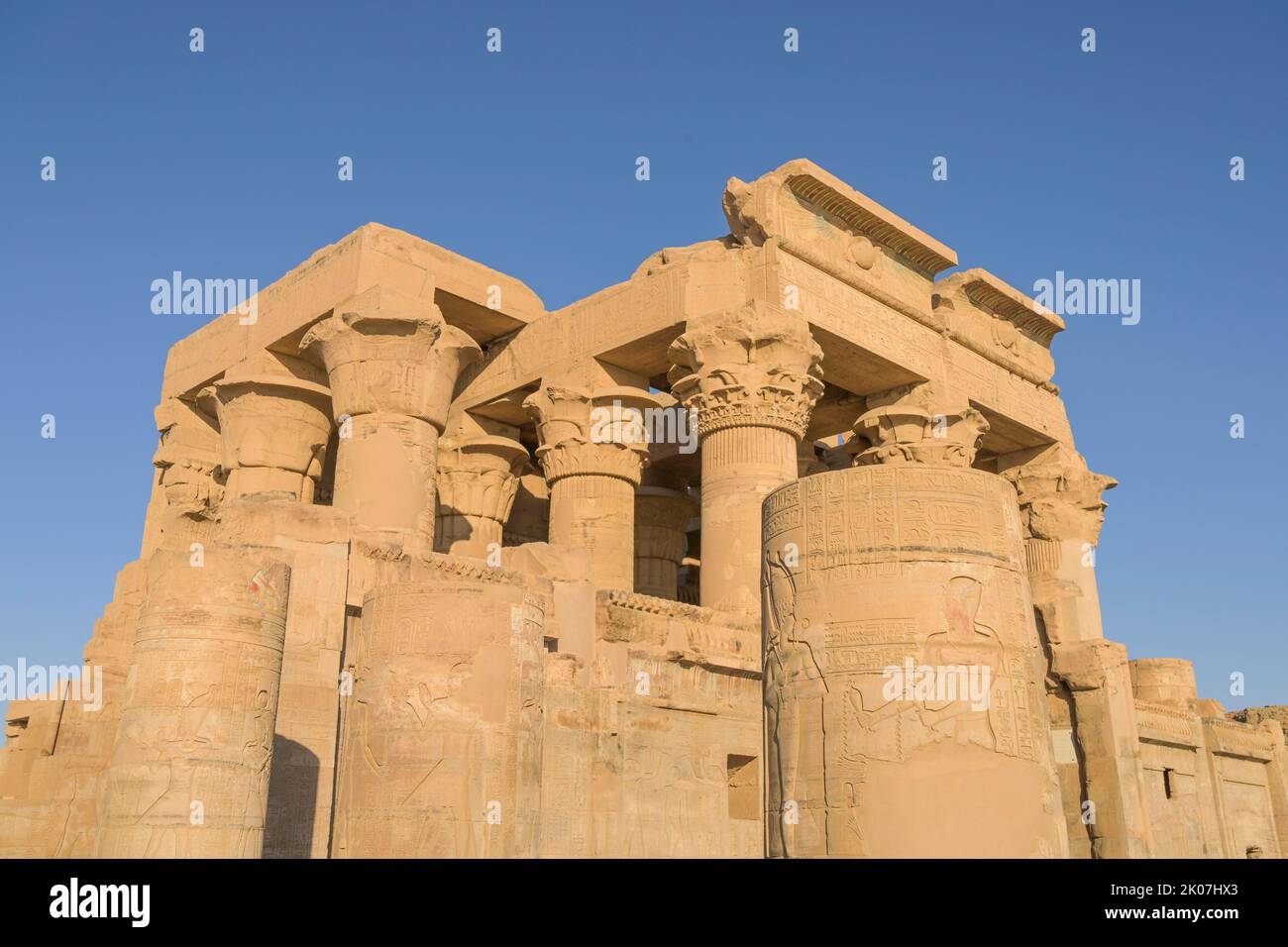 Southwest side, columns, main entrance, main temple, Kom Ombo temple ...