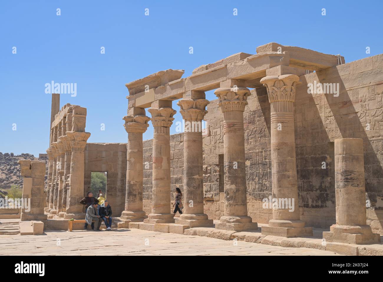 Western portico at Dromos Square, Philae temple complex, Aswan, Egypt ...