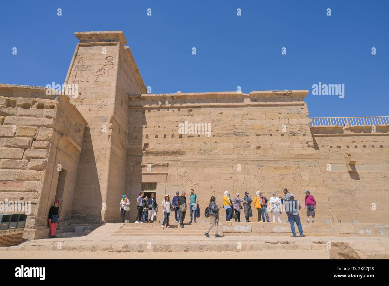 Temple of Isis, west facade, Philae temple complex, Aswan, Egypt Stock ...