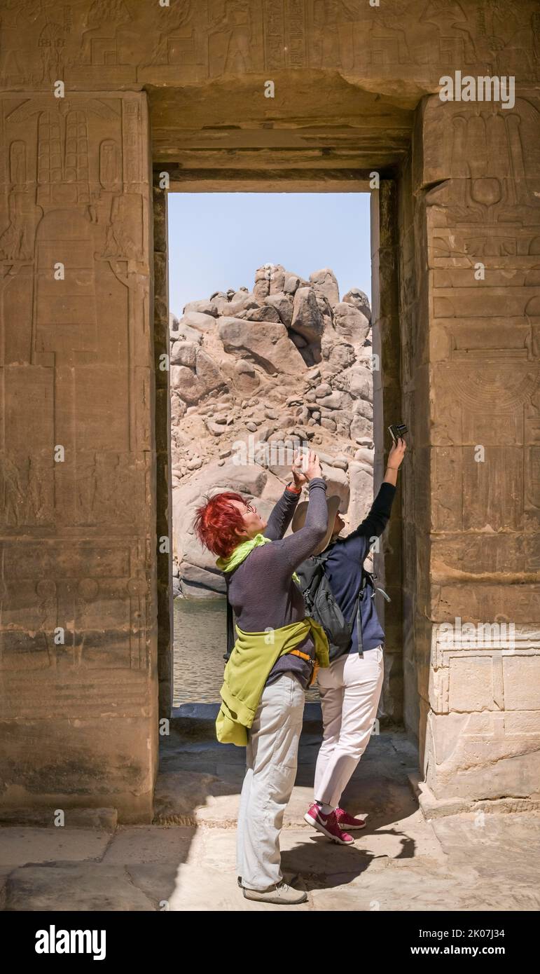 Gate of Hadrian, Philae temple complex, Aswan, Egypt Stock Photo - Alamy