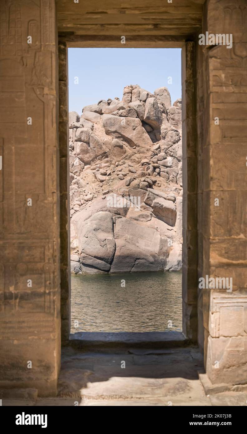 Gate of Hadrian, Philae temple complex, Aswan, Egypt Stock Photo - Alamy