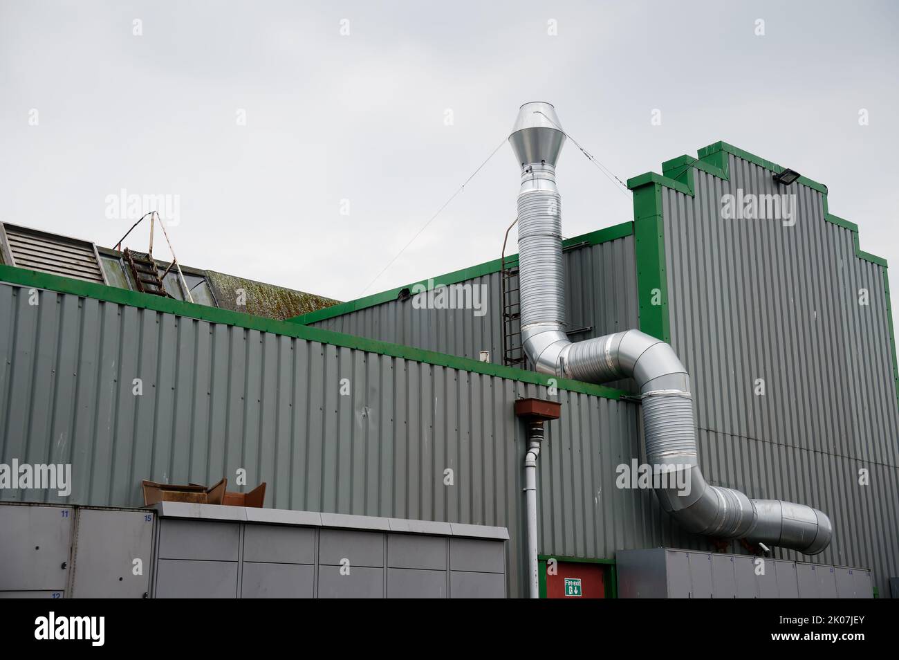 Flue chimney fixed to building exterior wall stainless steel from ...