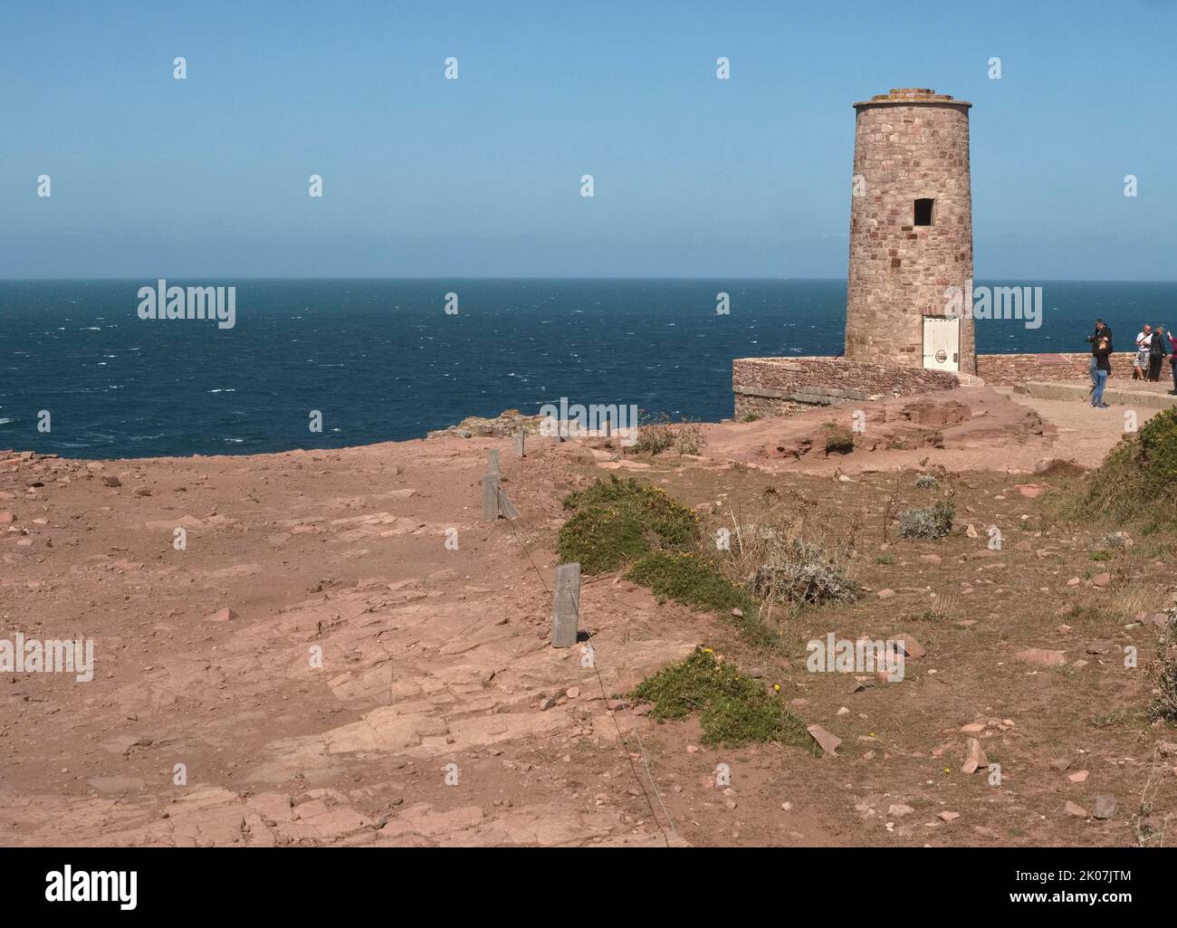 The old 17th century lighthouse, Phare Vauban, at Cap Frehel on the ...