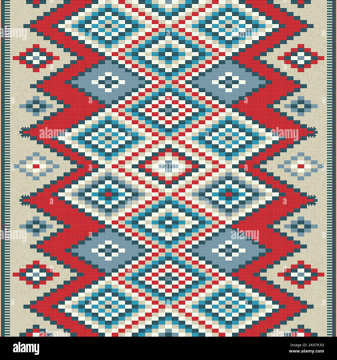 Traditional Berber embroidery seamless pattern, vector illustration ...