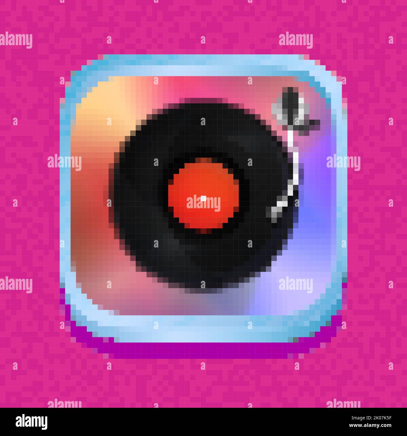 Pixel art vector DJ icon Stock Photo - Alamy