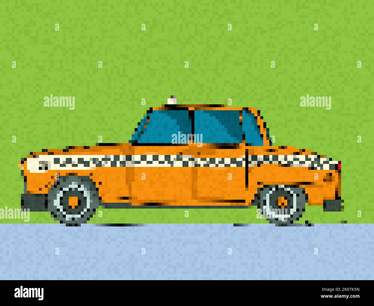 Pixel art taxi car, vector illustration Stock Photo - Alamy